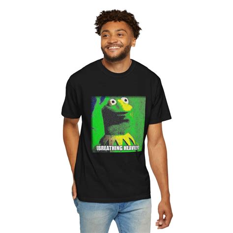 Funny Distorted Kermit Meme Shirt Shocked [breathing Heavily] Reaction Tee Viral Internet