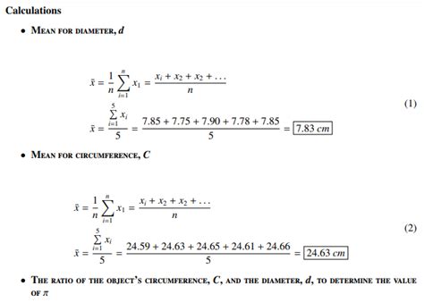 Solved Determining Pi Purpose To Determine An Experimental Value For
