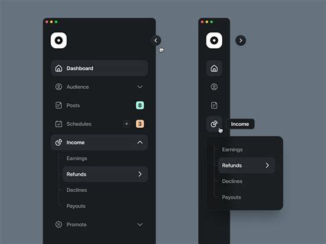 minimal sidebar navigation for dashboard by tran mau tri tam on dribbble