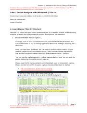 Lab Packet Analysis With Wireshark Docx Prepared By Mazizi Tmsk Uitm Edu My FSKM UiTM