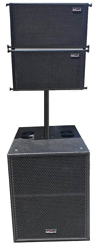 2x Admark A 2w 10 Active Line Array Speakers 1x Admark Reverb