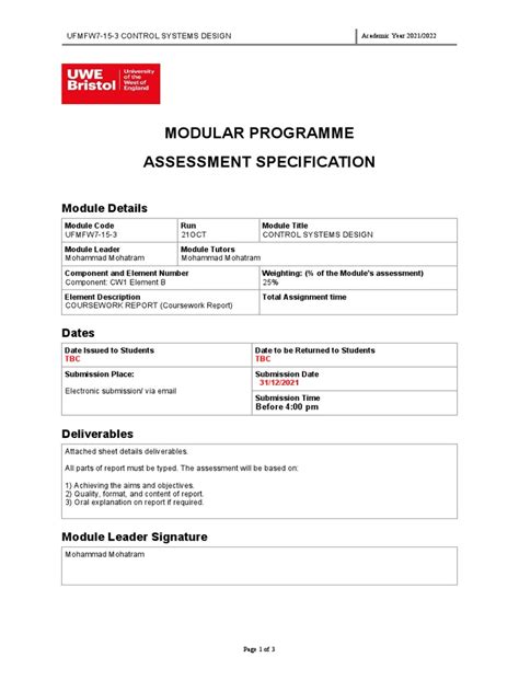 cw ufmfw7 15 3 assignment 2021 pdf modular programming system