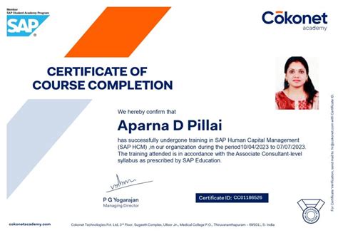 Aparna D Pillai On Linkedin Certificateofcompletion Saphcm 20 Comments