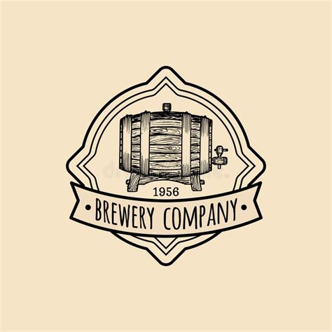 Kraft Beer Barrel Logo Old Brewery Icon Hand Sketched Keg