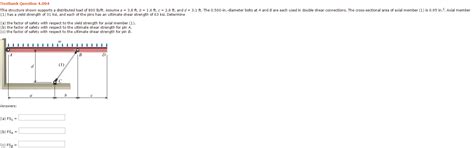 solved the structure shown supports a distributed load of