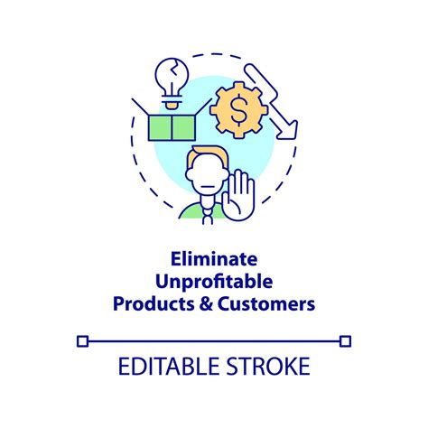 Eliminate Unprofitable Products And Customers Concept Icon Tactic For Raising Prices Abstract
