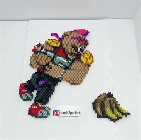 Tmnt Arcade Game Perler Bebop Sprite Bananas Shown For Scale R Beadsprites