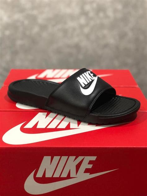 Nike Benassi Slides Black And White Men S Fashion Footwear Slippers