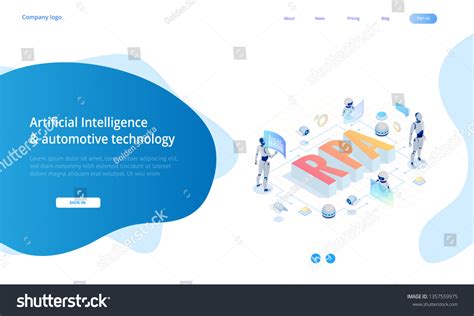 Isometric Concept Rpa Artificial Intelligence Robotics Stock Vector Royalty Free