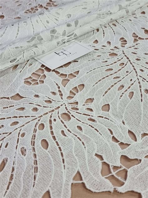 Off White Leaves Lace Fabric Lace To Love
