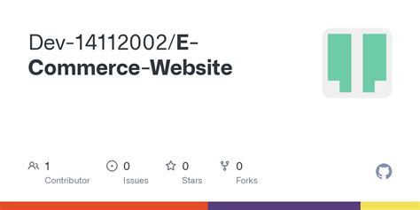 GitHub Dev 14112002 E Commerce Website