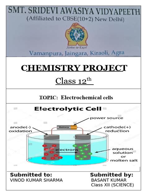Chemistry Project Class 12 Pdf Physical Sciences Electricity