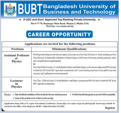 Faculty Member Bangladesh University Of Business And Technology Bubt The Business Standard