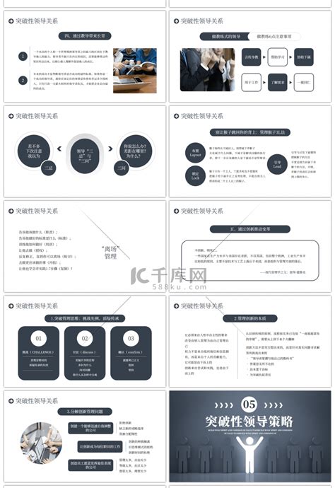 灰色商务突破性领导力培训ppt 免费ppt模板下载 千库网