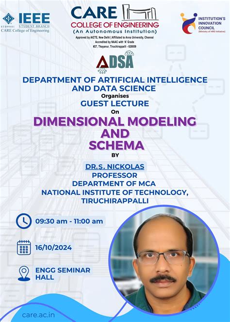 Guest Lecture On Dimensional Modelling And Schema Care College Of Engineering
