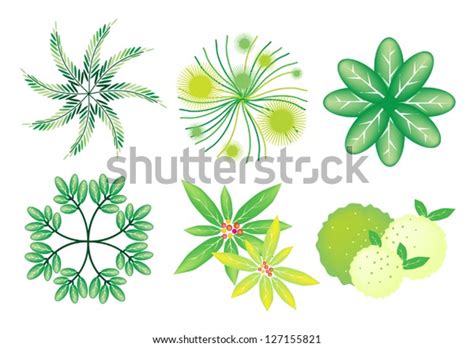 Illustration Collection Landscaping Treetop Symbols Isometric Stock Vector Royalty Free
