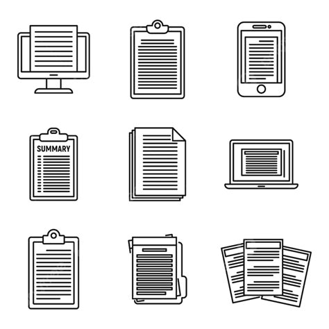 Summary Vector Design Images Summary Text Icons Set Plan Short Data