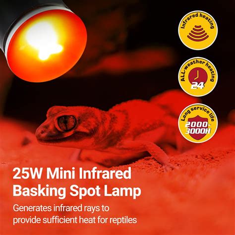 REPTIZOO Nano Dual Dome Reptile Light Fixture and 25W Reptile Heat Lamp Combo Pack, Mini ...