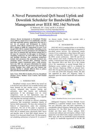 A Novel Parameterized QoS Based Uplink And Downlink Scheduler For Bandwidth Data Management Over