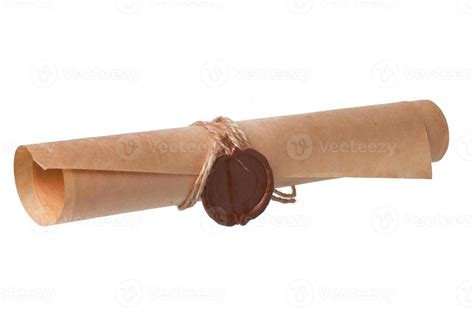Old Scroll Paper With Wax Seal And String