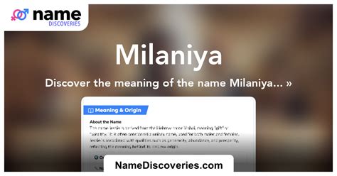 Milaniya Name Meaning And Origin