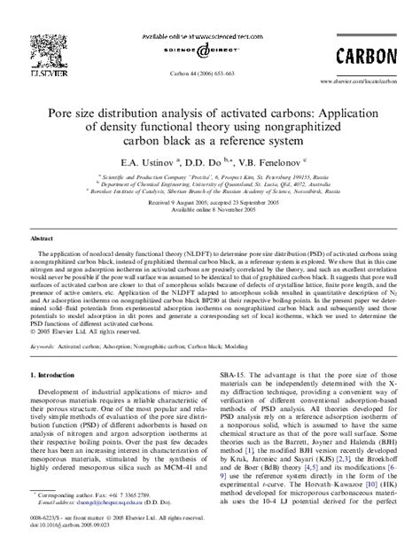 Pdf Pore Size Distribution Analysis Of Activated Carbons Application