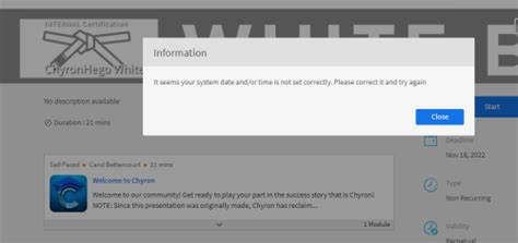 System Date And Time Not Being Set Correctly Error Message Elearning