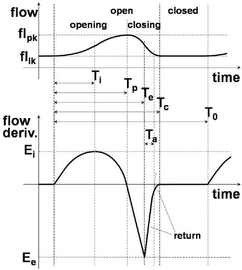 Typical Waveshape Of Glottal Flow And Its First Time Derivative For One Download Scientific