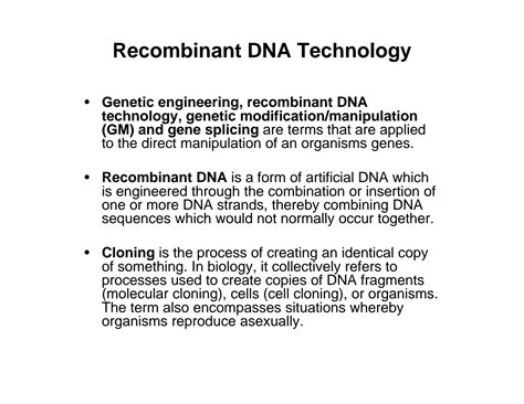 SOLUTION Recombinant DNA Technology Notes Studypool