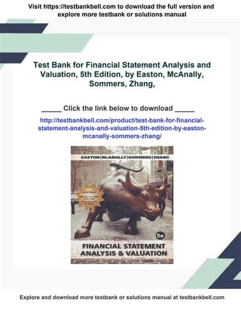 Test Bank For Financial Statement Analysis And Valuation 5th Edition
