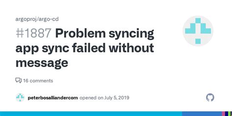 Problem Syncing App Sync Failed Without Message · Issue 1887 · Argoprojargo Cd · Github