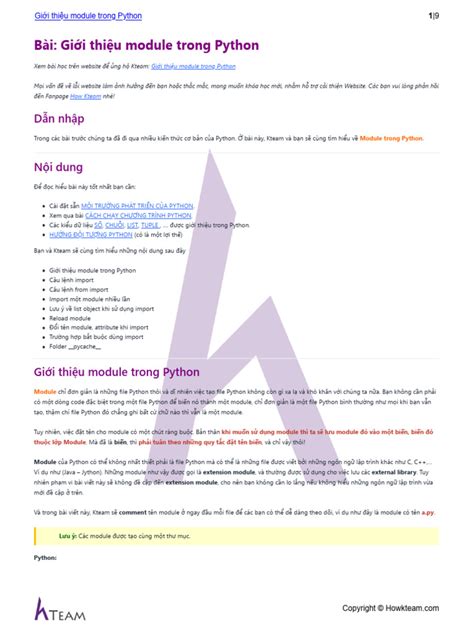 Giới Thiệu Module Trong Python Pdf