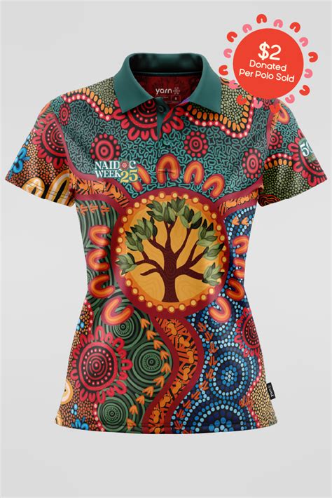 Aboriginal Art Naidoc 2025 Polo Womens W Yarn Marketplace