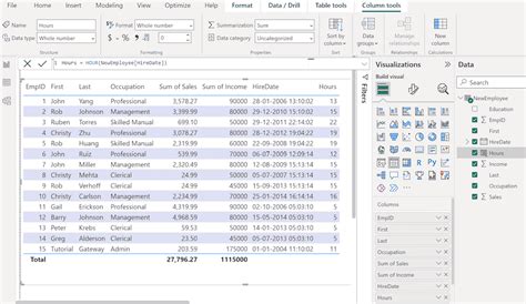 power bi dax hour function