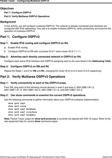 9227 Packet Tracer Configuring Multiarea Ospfv3 Instructions