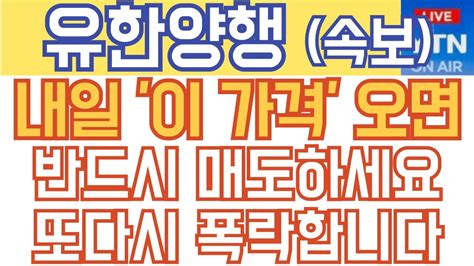 유한양행 주가전망 긴급 내일 이 가격 오면 반드시 매도하세요 또다시 폭락합니다 Youtube