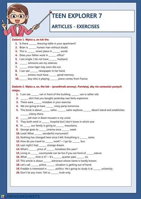 Articles A An The Zero Article Worksheet Articles Worksheet
