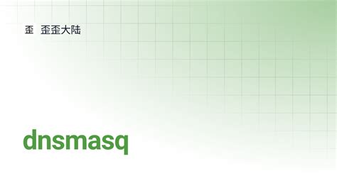 Dnsmasq 歪歪大陆