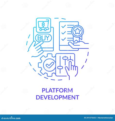 2d Gradient Thin Linear Icon Platform Development Concept Stock