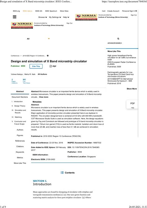 Design And Simulation Of X Band Microstrip Circulator Ieee Confere Docslib