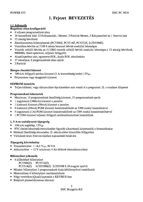 Dsc Pc5010 Power832 V2 0 Telepitesi Kezikonyv Service Manual Download Schematics Eeprom