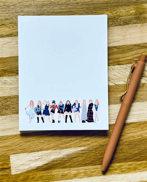 Pop Culture Queen Quarter Page Notepad Eras Taylors Version Notepad