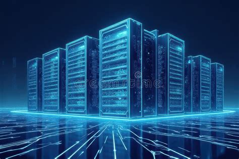 Modern Web3 Infrastructure Visualized Through A Futuristic Data Center Architecture Stock