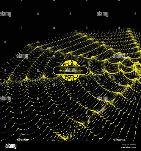 Array With Dynamic Particles Flowing Particle Waves Wavy Grid
