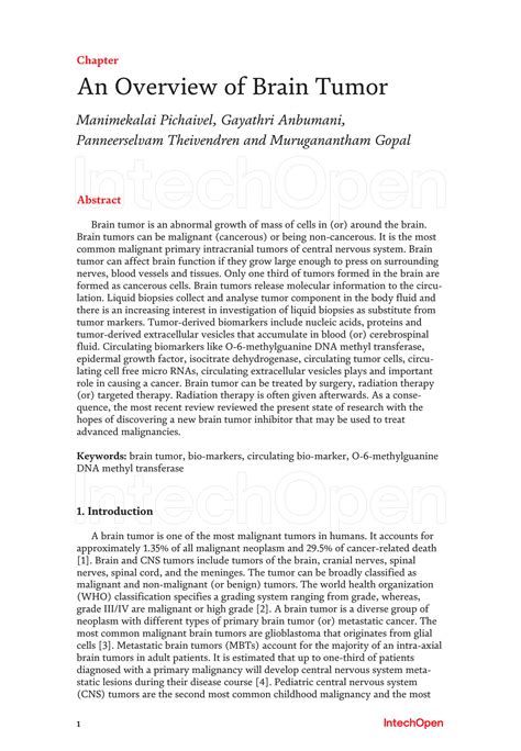 SOLUTION An Overview Of Brain Tumor Studypool