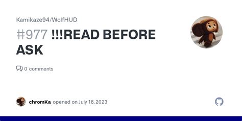 Read Before Ask · Issue 977 · Kamikaze94wolfhud · Github