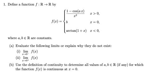 solved 1 define a function f mathbb{r} rightarrow