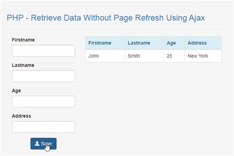 Retrieve Data Without Page Refresh Using Ajax In Php Campcodes