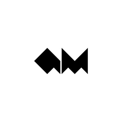 Am monogram logo design letra texto nombre símbolo monocromo logotipo