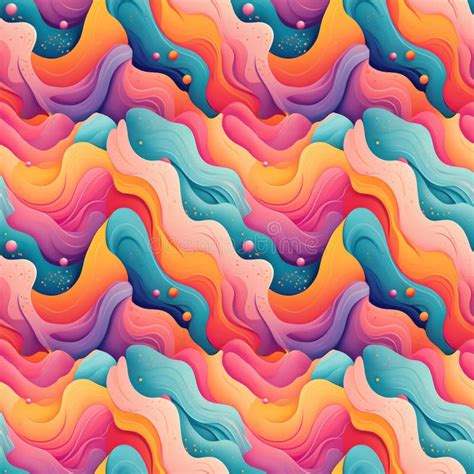 Colorful Abstract Wavy Patterns Featuring Smooth Gradients And Dynamic Shapes Stock Illustration